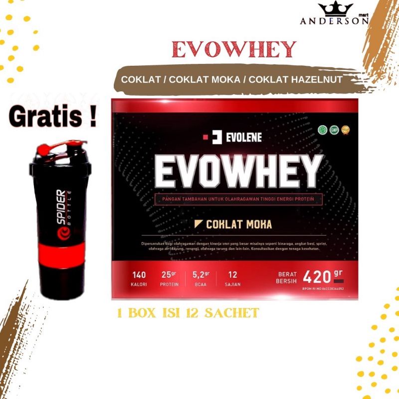 Evolene EVOWHEY WHEY PROTEIN EVO WHEY 12 Sachets Mocha Chocolate Flavor ...