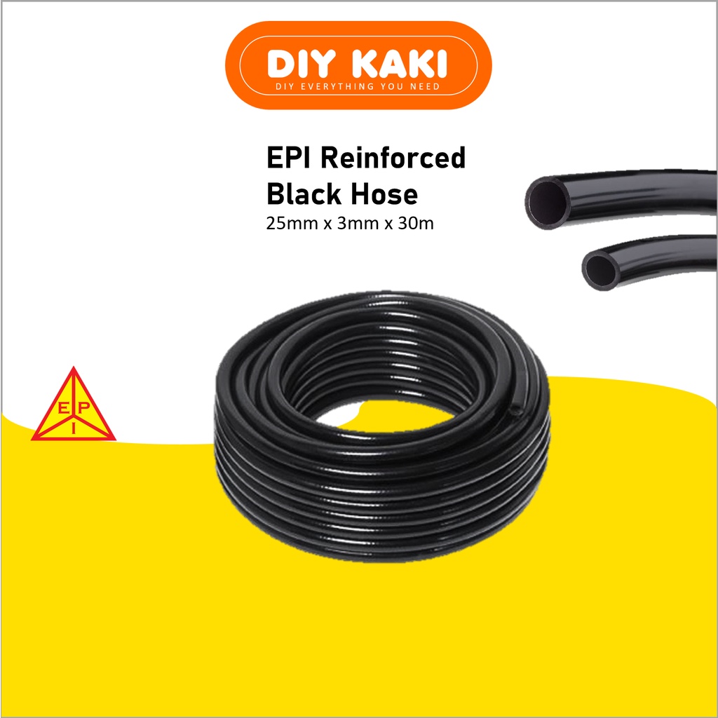 [30 Meter] EPI Reinforced PVC Black Hose | Hos Hitam PVC | 25mm x 3.0mm ...