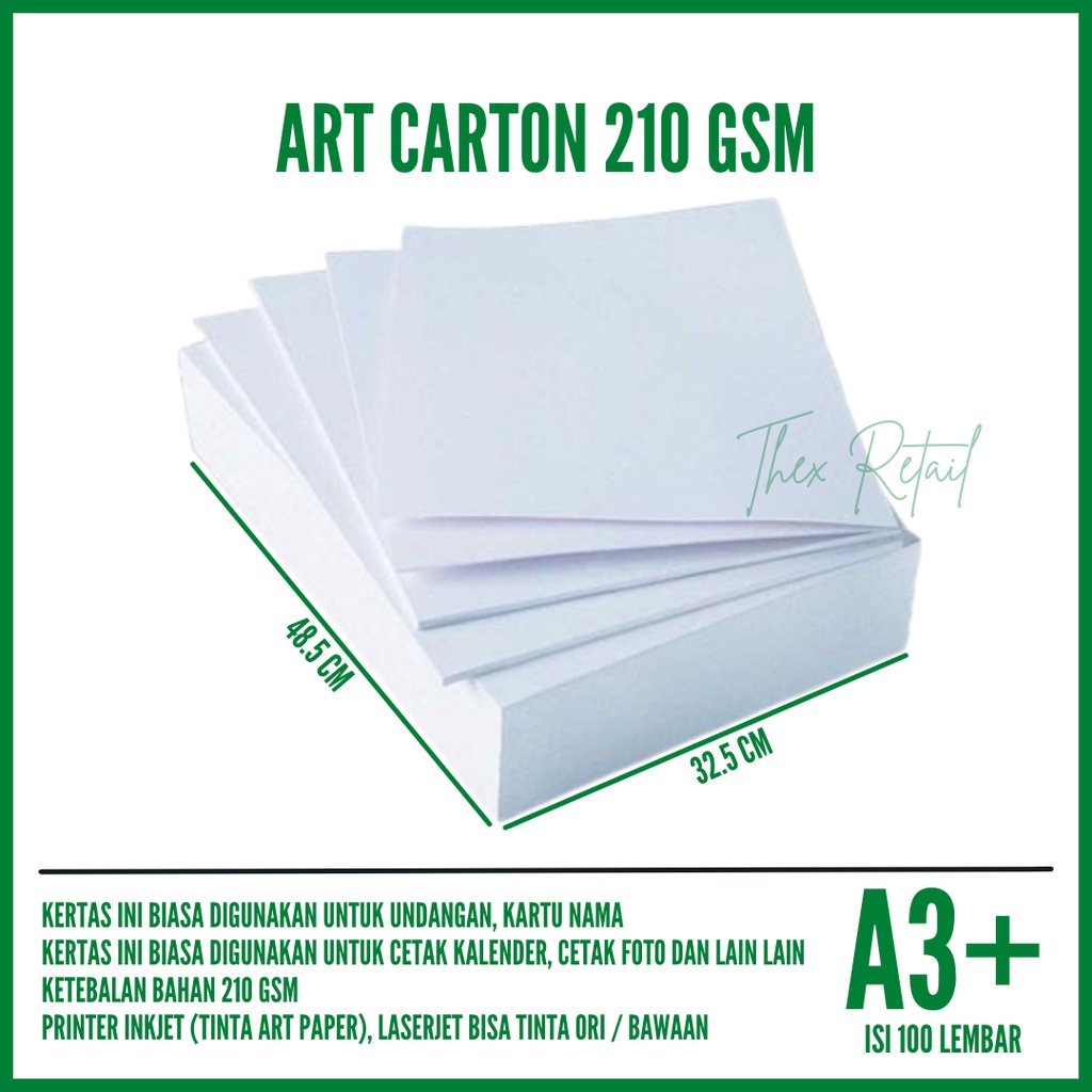 A3 Plus Cardboard Art Paper 210 gsm contains 100 sheets / A3 Plus Art ...