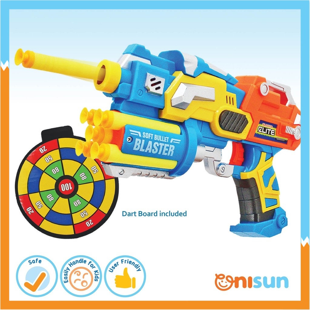 Kids Boy Favorite Sport Blaster Shooting Toy Gun with 6 Soft Bullet ...