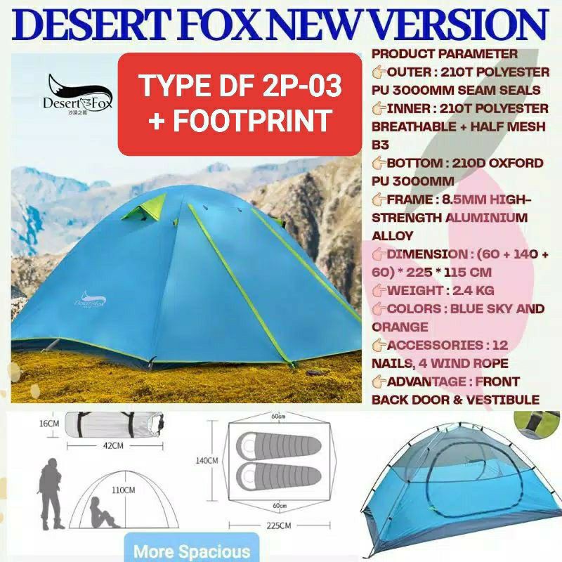Ultralight desert fox 2P-03 camping Tent 2 person upgrade new version ...