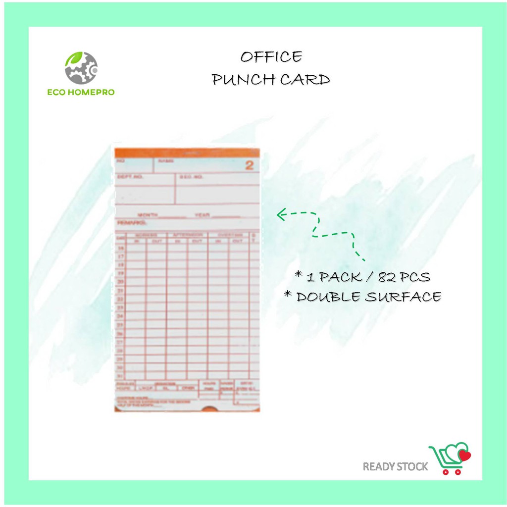 Office Punch Cards ( 1 Pack / 82pcs) | Shopee Malaysia
