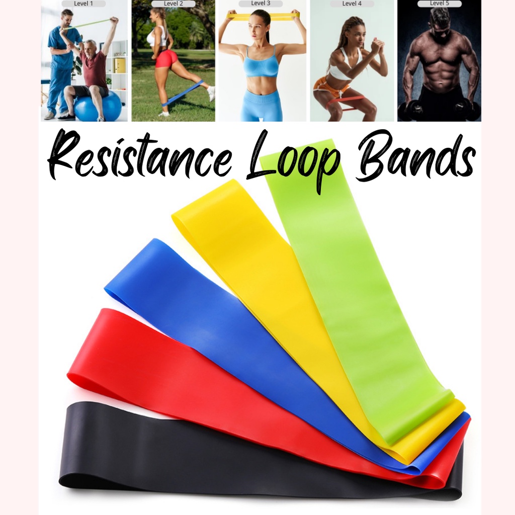 HAPPYPAL Resistance Loop Bands Latex 5-40lbs Workout Fitness Gym ...