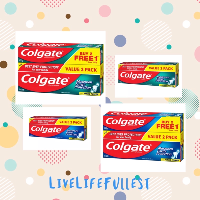 Colgate Maximum Cavity Protection Toothpaste 2x225g | Shopee Malaysia
