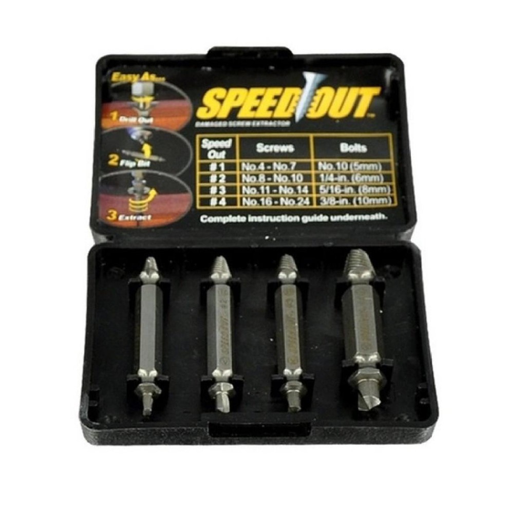 (FREE RM50 VOUCHER) 4pcs Quality SpeedOut Magnetic Screw Extractor Set ...
