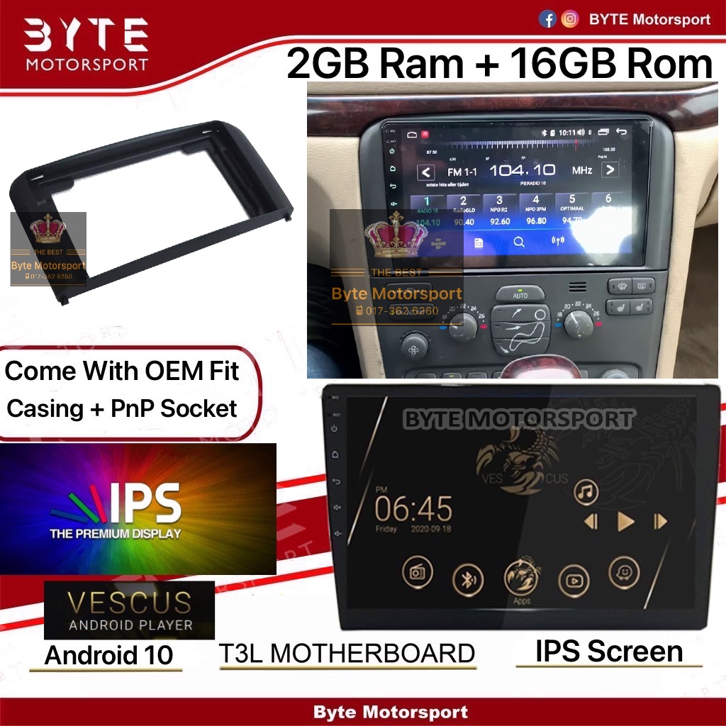 VESCUS 🦂[2+32] 🇲🇾 Android Player Volvo S80 2001-2006 🎁Free AHD Camera🎁 ...