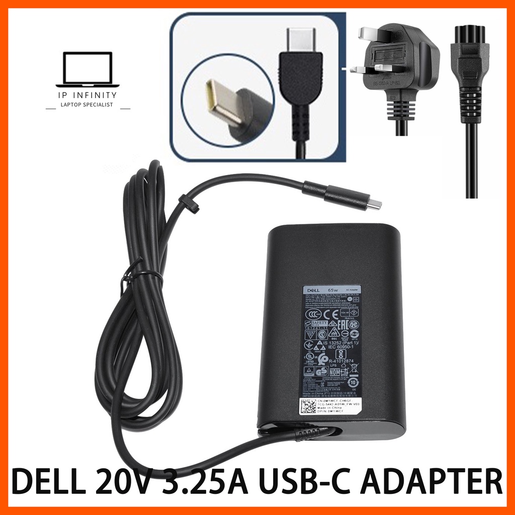 DELL 65W USB C TYPE C LATITUDE 7275 7306 7320 7285 7300 7400 7420 7430 ...