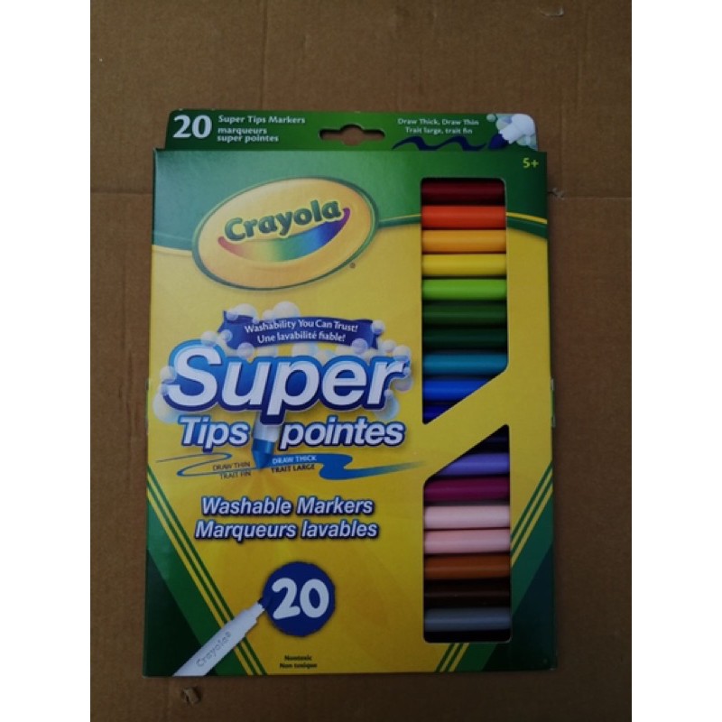 Crayola Supertips 20 washable markers | Shopee Malaysia