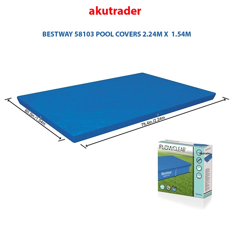 BESTWAY 58103 Swimming Pool Cover Flowclear Pro Rectangular Above ...