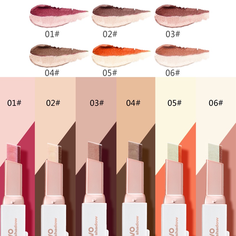 CLOT Novo Viral Eyeshadow Stick 2 Color Gradient Waterproof Eyeshadow ...