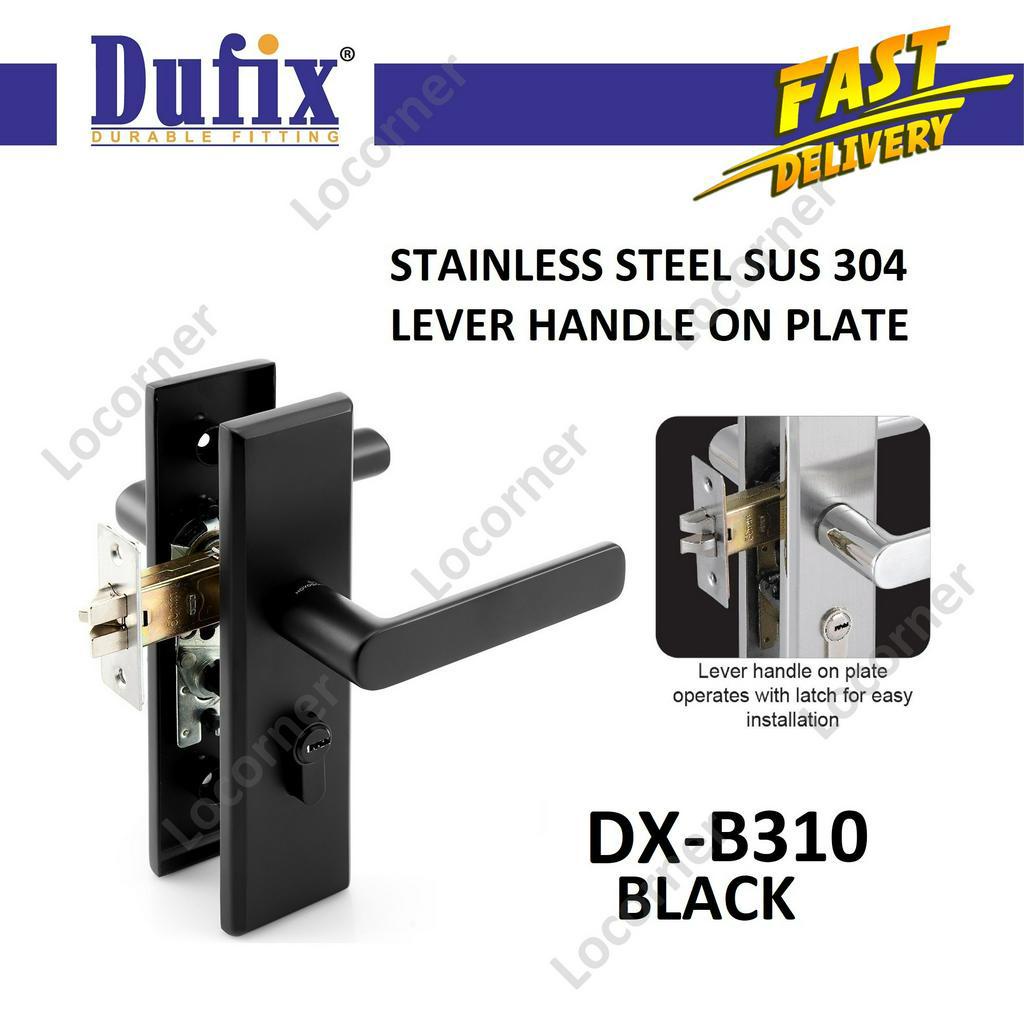 DUFIX Stainless Steel Lever Handle on Plate c/w 50 Backset Latch ...
