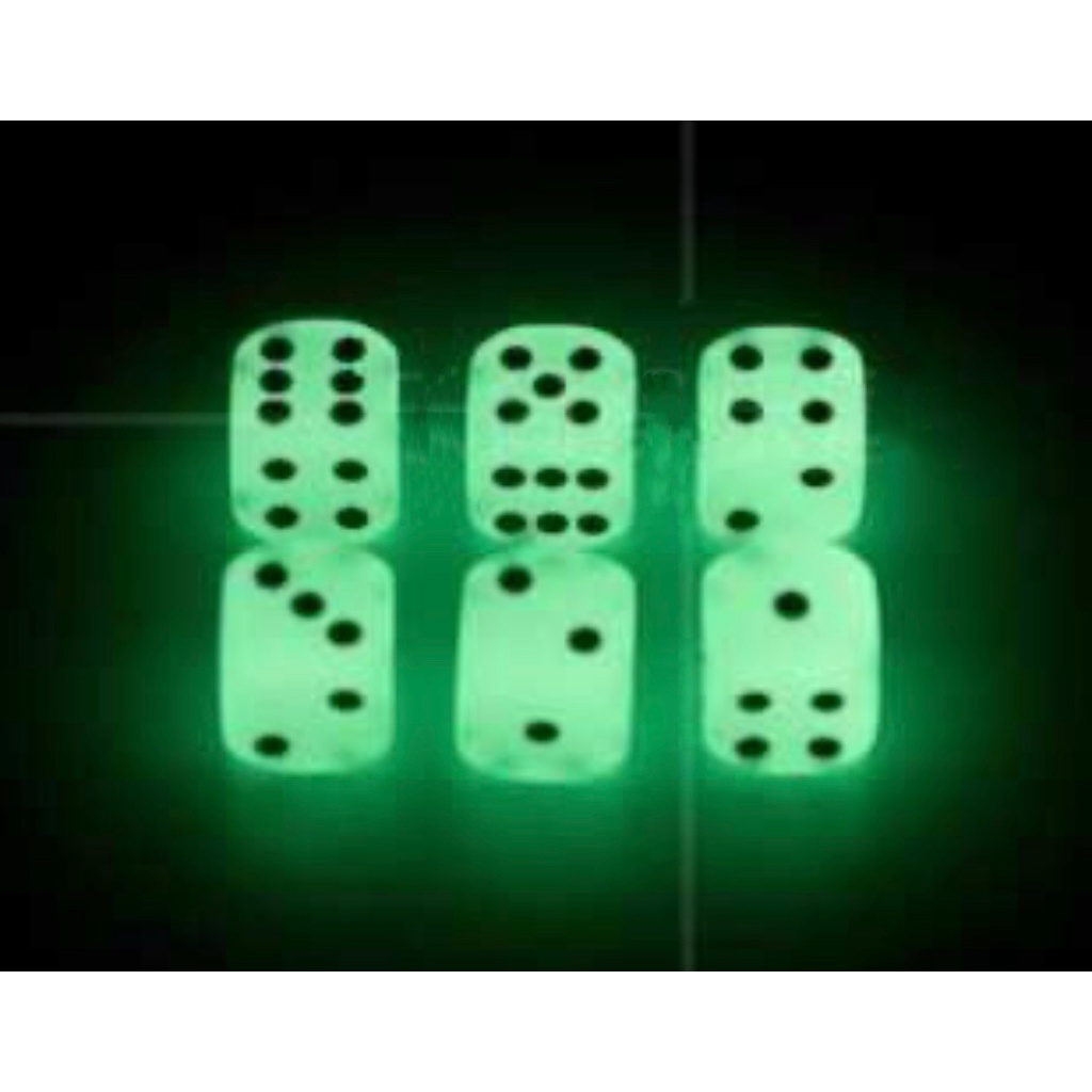 6 / 100 Pcs Dice Luminous Dark Glow Fluorescent Gaming Game Dices 6 ...