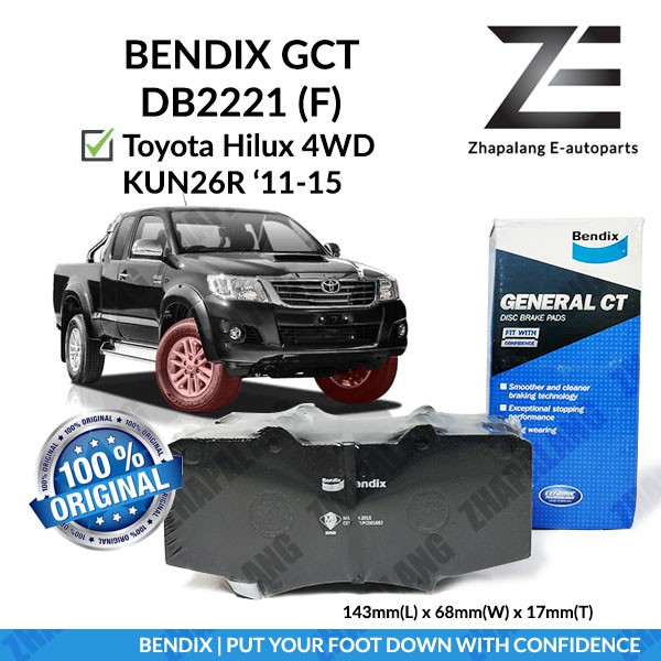Toyota Hilux Vigo 2.5 3.0 4WD KUN26 (F) DB2221 Bendix General CT(GCT ...