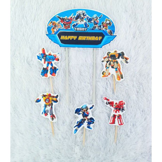 Cake topper / banner topper series / TOBOT cake decoration | Shopee ...