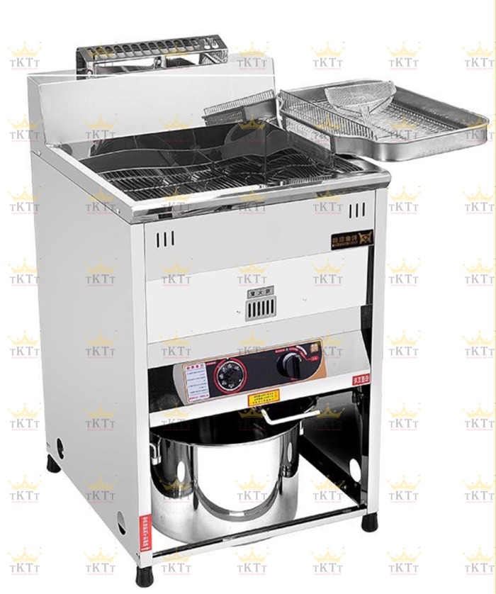 TKTT XL Commercial Gas Deep Fryer Stand Landed Automatic Temperature Deep Fryer Dapur Goreng ...