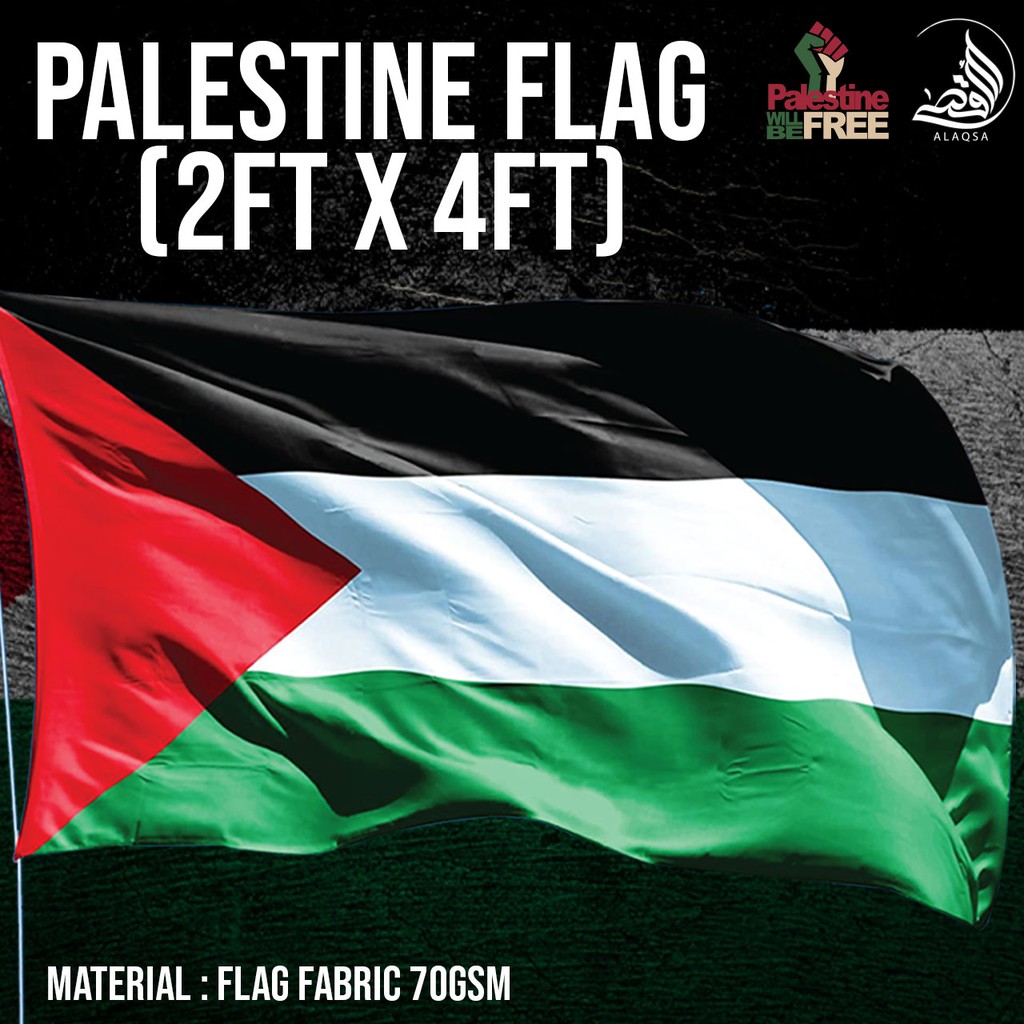 Flag fabric 70gsm Palestine flag 2x4 (60cm x 120cm) | Shopee Malaysia