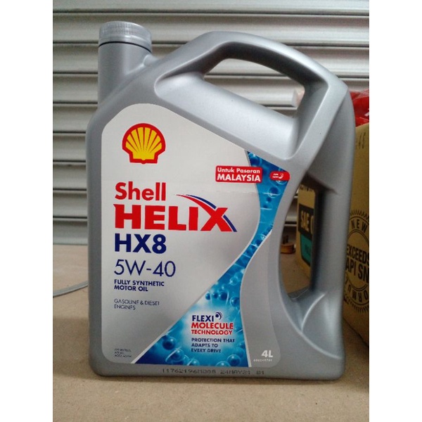 Shell Helix HX8 5W-40 / 5W-40 fully synthetic engine oil 4 Litre Minyak ...