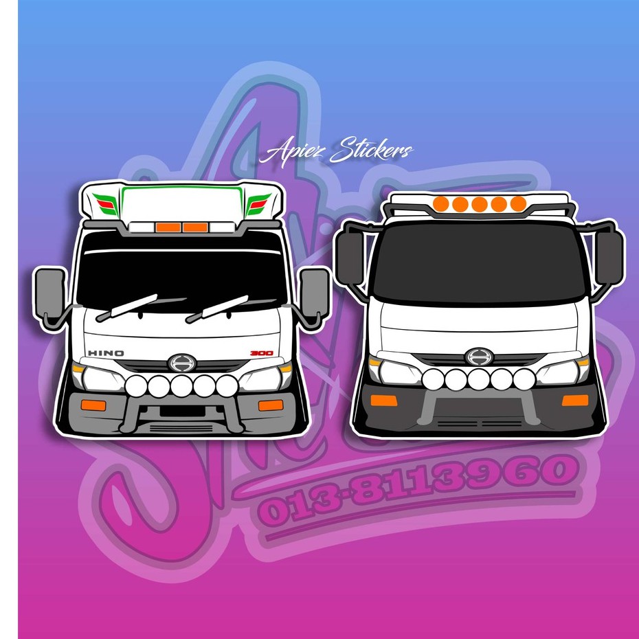 Sticker Muka Depan Lori Hino Dutro (HINO WU640) | Shopee Malaysia