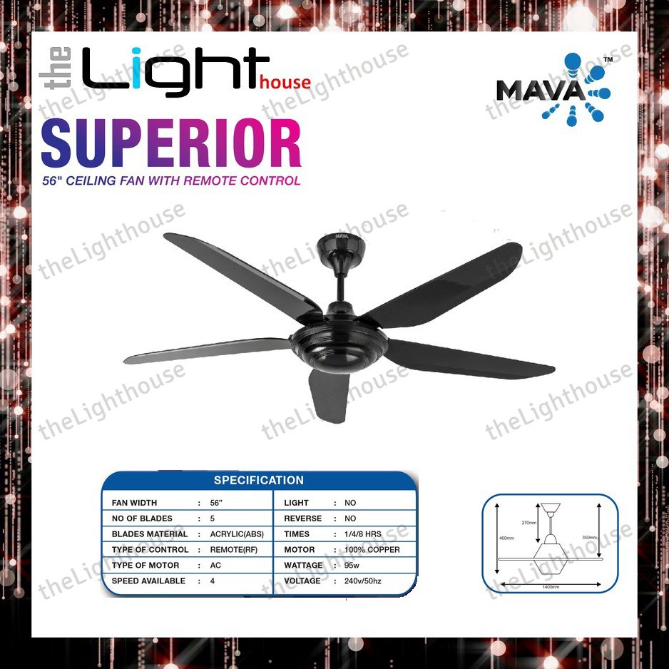 REZO FITO565 / MAVA SUPERIOR CEILING FAN REMOTE CONTROL / KIPAS SILING ...