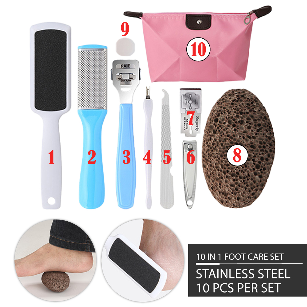 (Ready stocks in Malaysia) 10 in 1 Pedicure Set Foot Care Set Feet Care ...