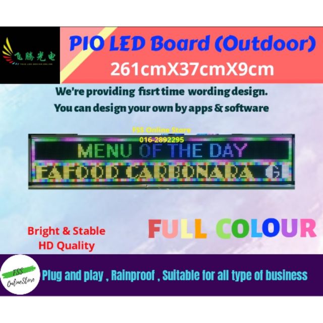 Full Colour P10 Led Display Signboard /Running Board (OUTDOOR) [261(L ...