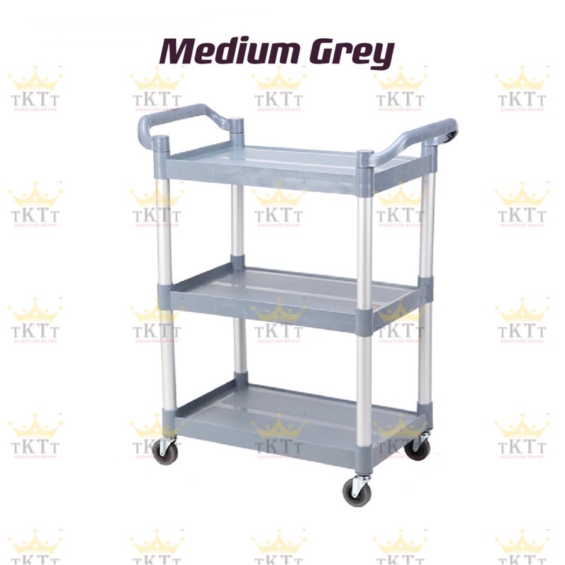 TKTT ™️ 3 Tiers Plastic Multifunctional Cart Food Court Trolley ...