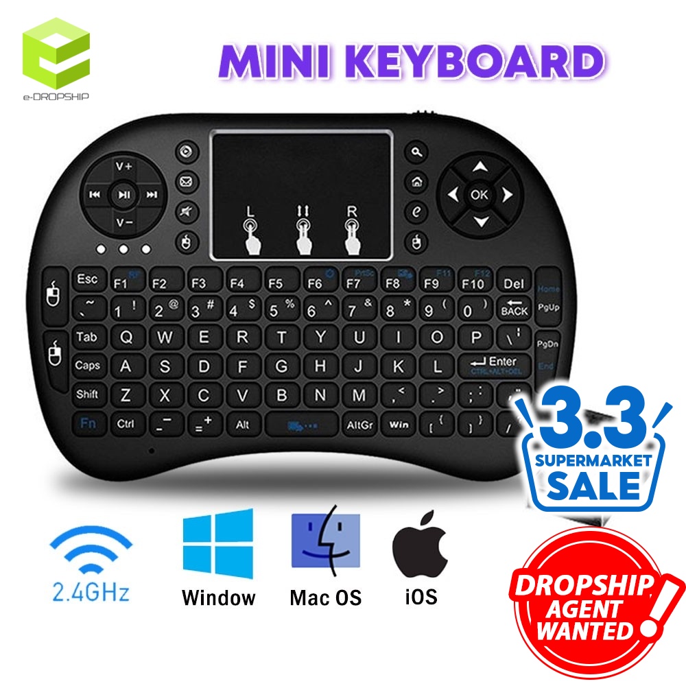 LED Backlit Keyboard Mini USB Bluetooth Dongle Handheld Remote Control Touchpad For TV Box PC ...