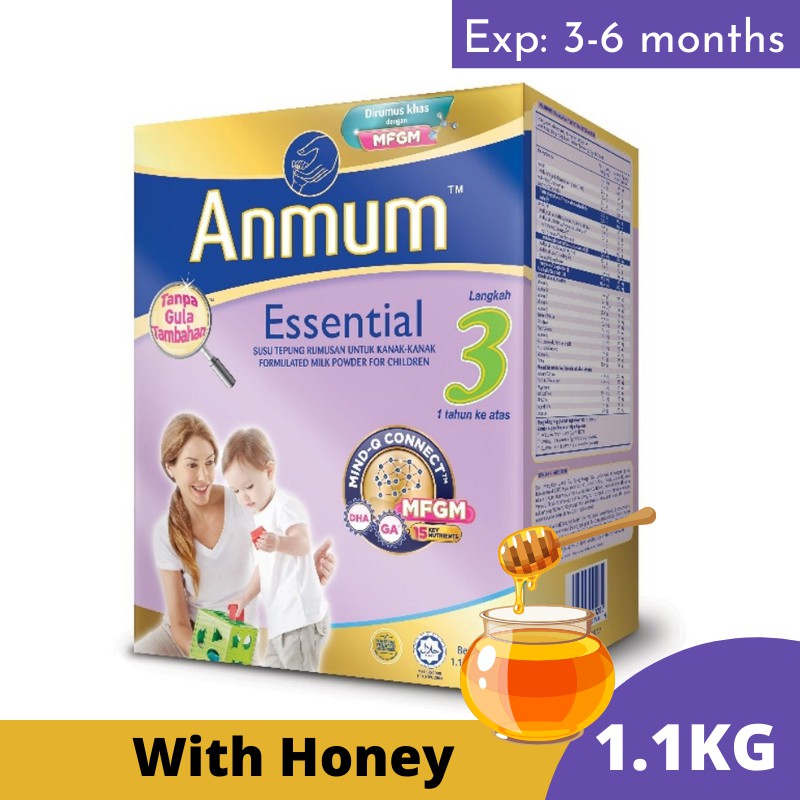 Anmum Essential Step 3 Formula Milk Powder 1.1KG (With Honey) | Shopee ...