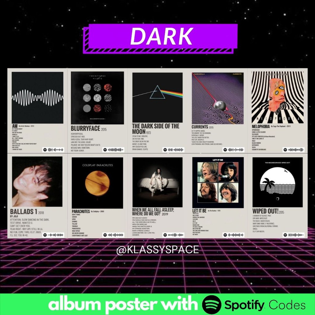 10pcs Album Posters with Spotify Codes Scannable Music Album Covers ...