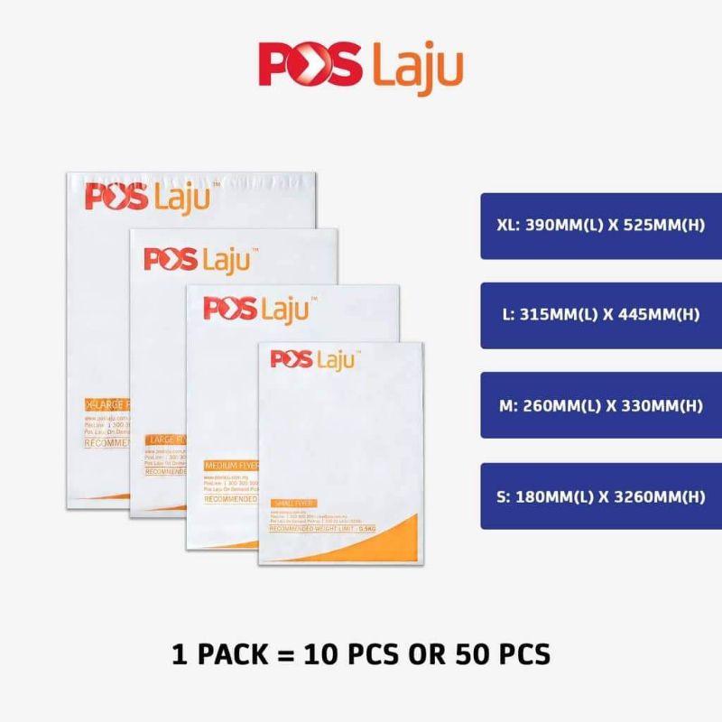 Pos Laju Flayer Pack S,M,L,XL (50pcs) | Shopee Malaysia