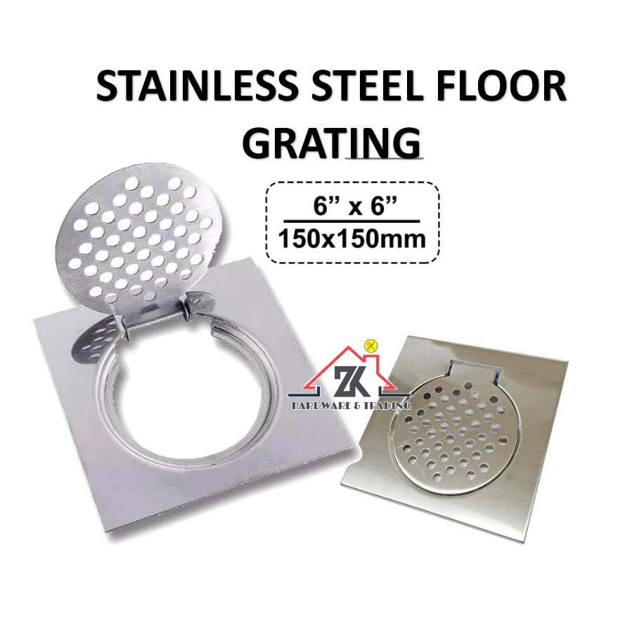 6 INCH TOILET FLOOR GRATING 150mm x150mm / LUBANG KELUAR AIR SALUR AIR ...