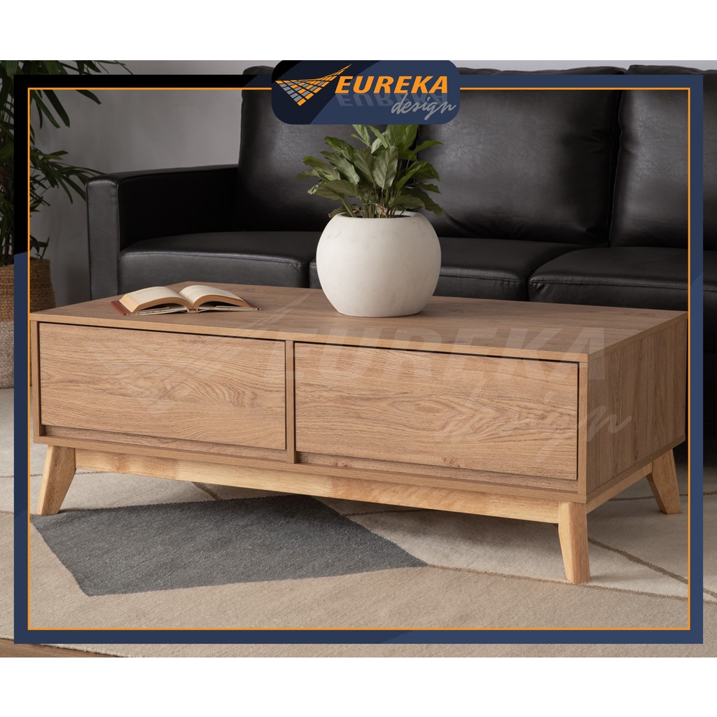 [INSTALLATION SERVICE] 4ft Coffee Table Hall Drawer Modern Wood / Meja ...