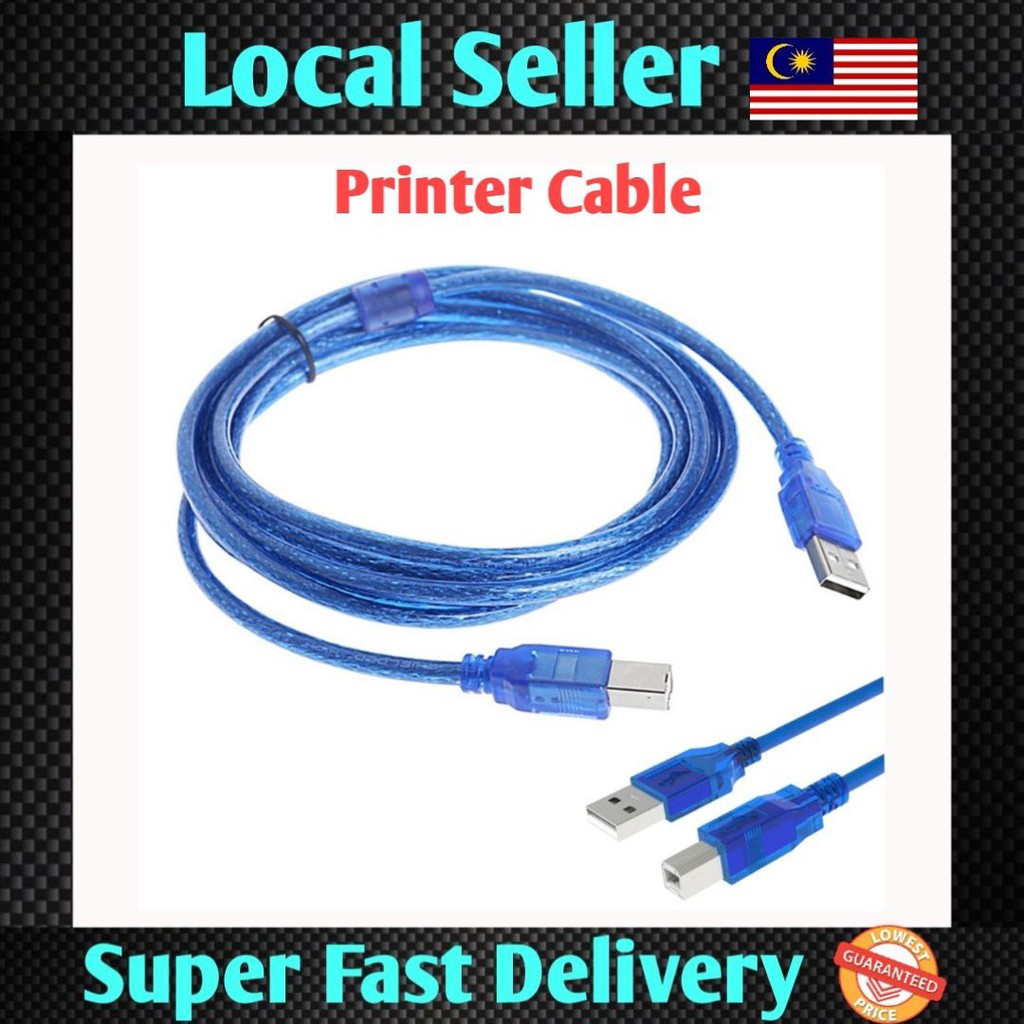 🔥Local Seller🔥 Blue Printer Cable High Speed USB 2.0 Coded Canon Epson ...