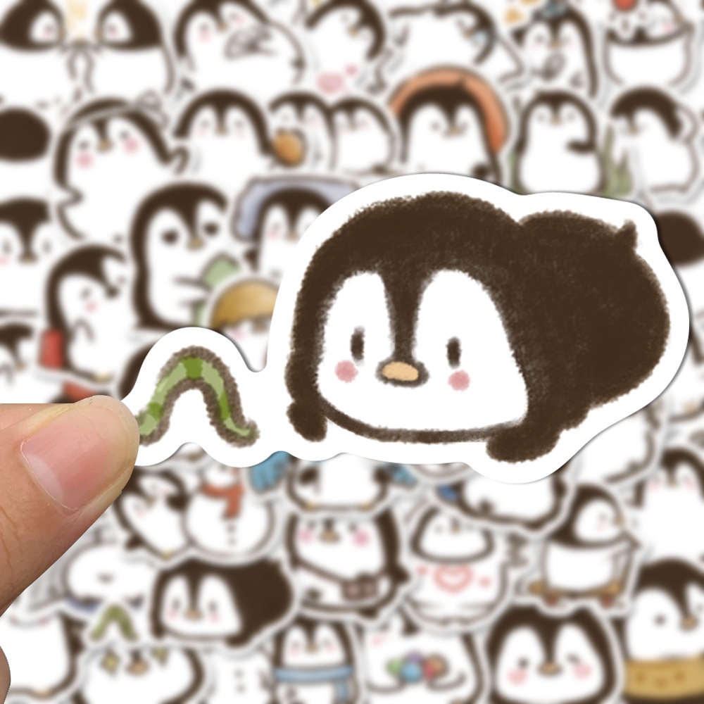 50pcs Cute Penguin Stickers Water Cup Laptop Decorative Cartoon Waterproof Stickers | Shopee ...