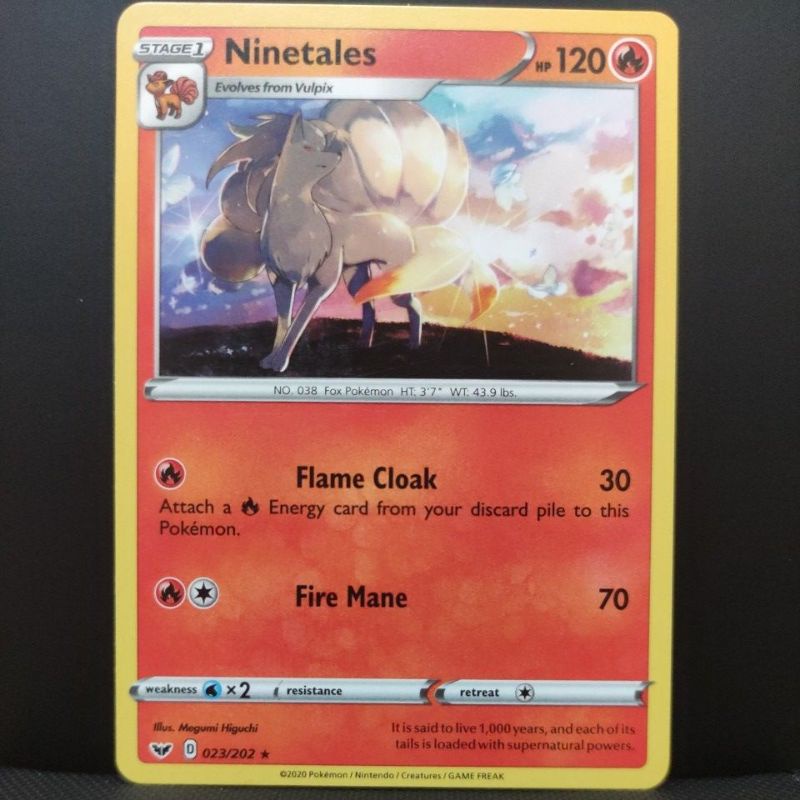 PTCG Pokémon Cards | Sword and Shield | Ninetales - 023/202 Rare | Shopee Malaysia