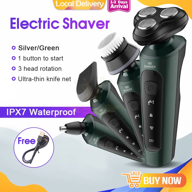 Multi Functional 9D 4 in 1 Men's Electric Shaver Water Washing Head ...