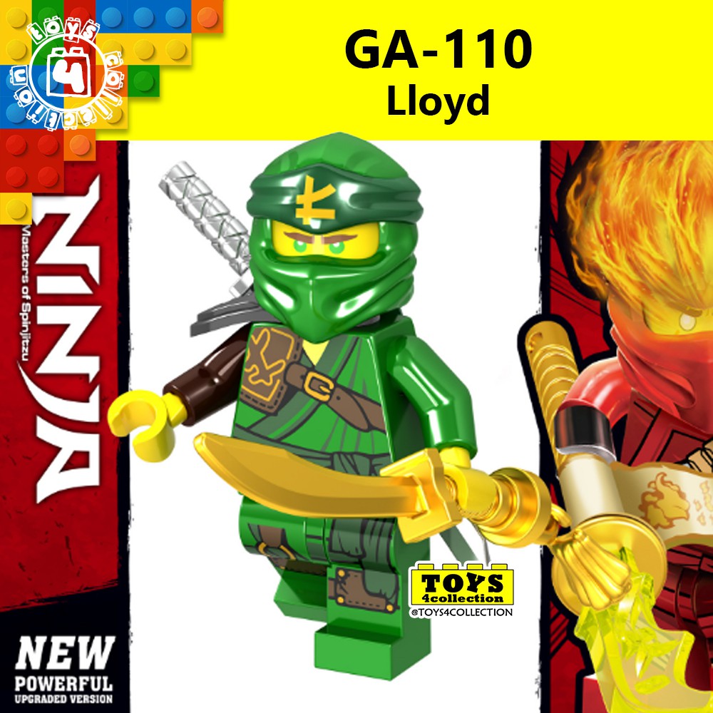GA110 Ninjago Fire Chapter Lloyd Green Ninja Minifigures Block ...