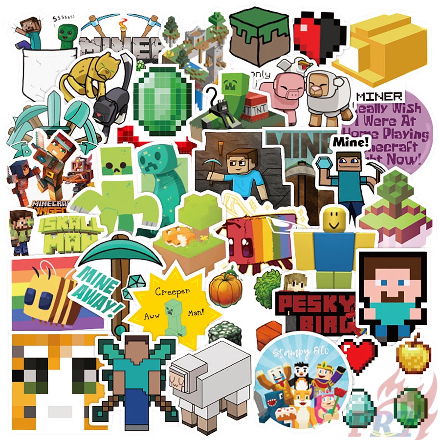 Minecraft - Series 03 Games Stickers 50Pcs/Set Fashion Mixed DIY Decals ...