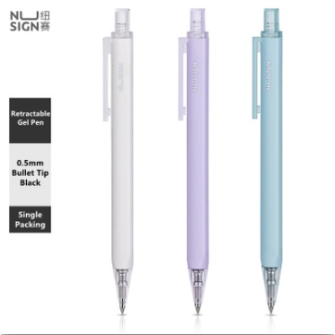 Nusign 3 Pcs Retractable Gel Pen 0.5MM Ink Office Sign Pens Smooth ...
