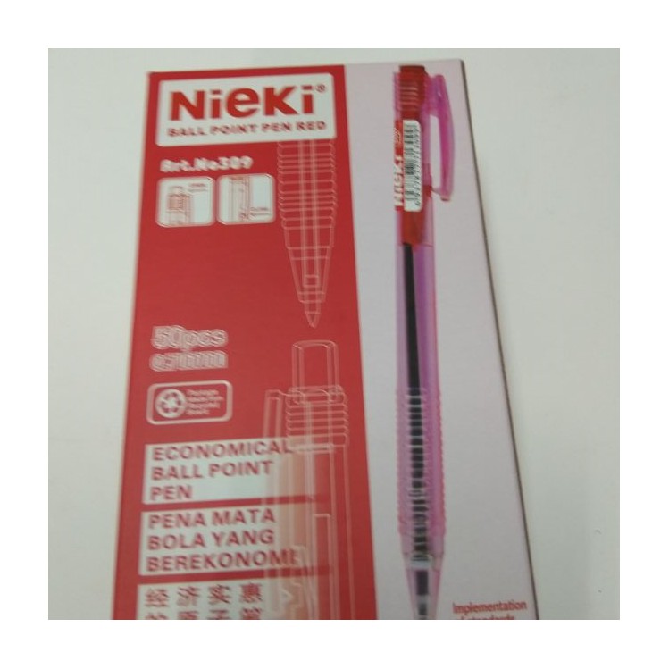 Nieki Ball Pen 0.7mm Red Colour 50pcs/Box | Shopee Malaysia