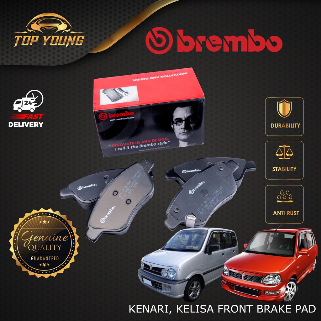 BREMBO PERODUA KELISA, KENARI FRONT (DEPAN) BRAKE PAD 100% ORGINAL ...