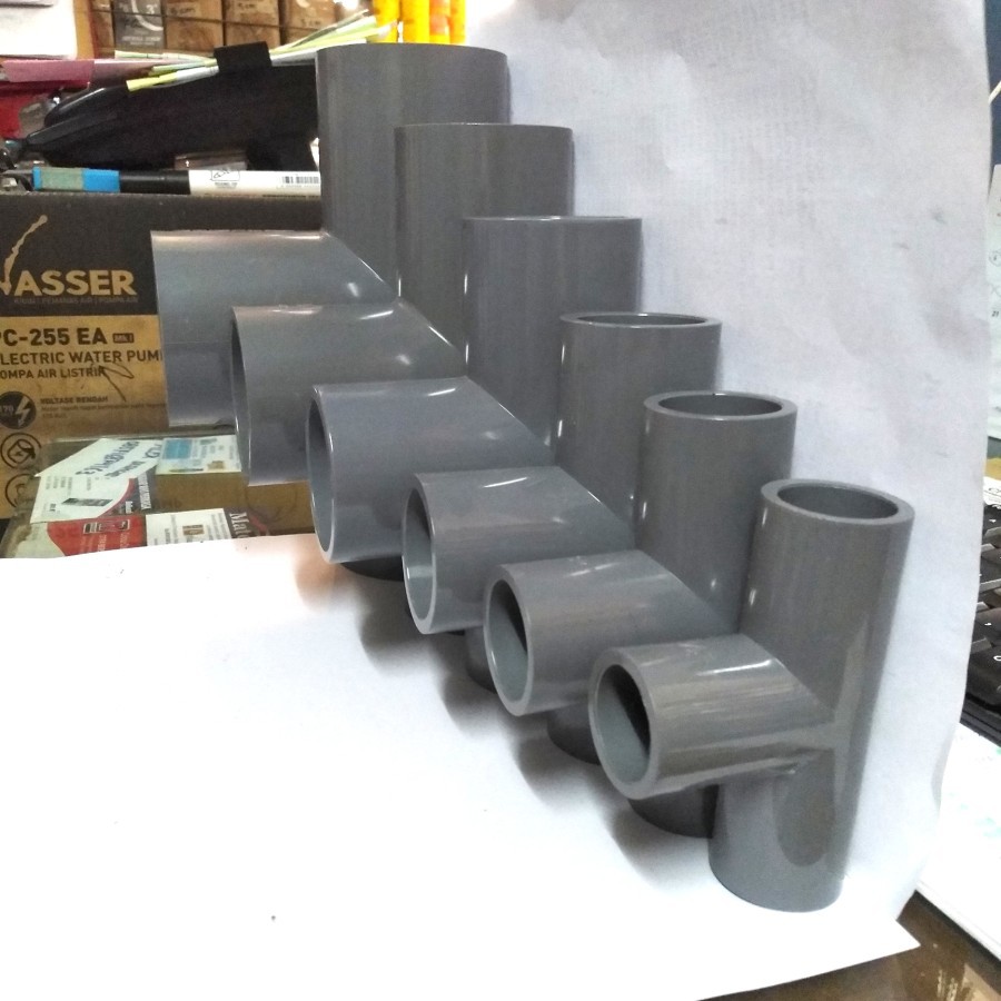Tee AW Rucika PVC 1/2" 3/4" 1" Inch Tee Pralon Pipe Connection | Shopee ...