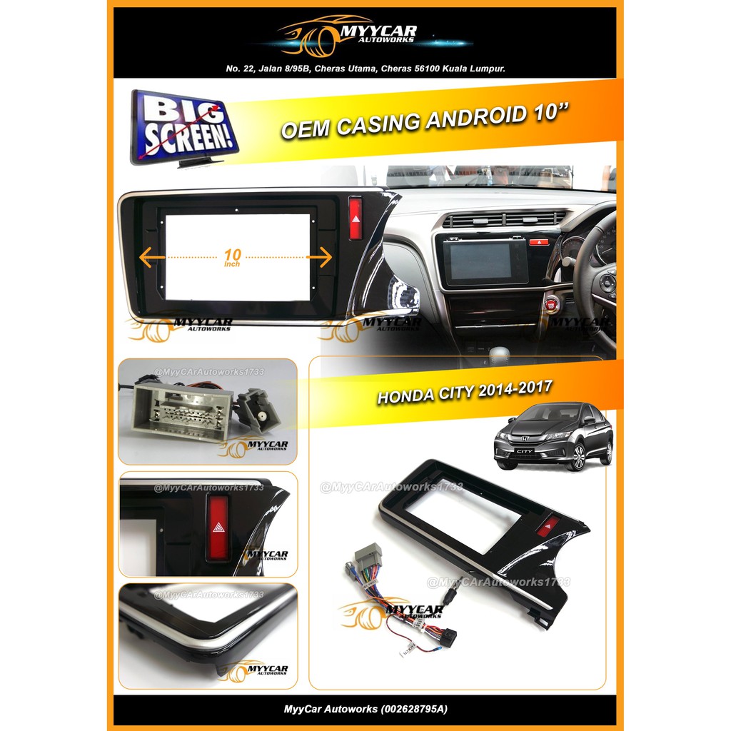 Honda City 2014-2017 - Big Screen Casing Android Player (10inch ...
