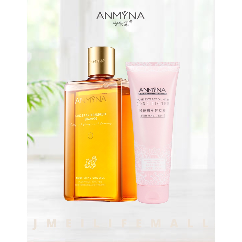 Anmyna Ginger Anti-Dandruff Shampoo+Rose Extract Conditioner 生姜去屑洗发水+玫瑰精萃护发素 | Shopee Malaysia