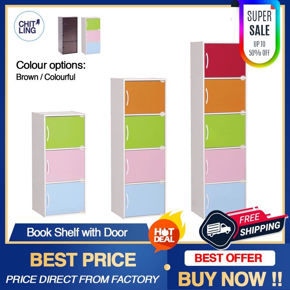 🦄 Book Shelf with Door 📚 / Almari Buku / Multipurpose Cabinet/ Almari ...