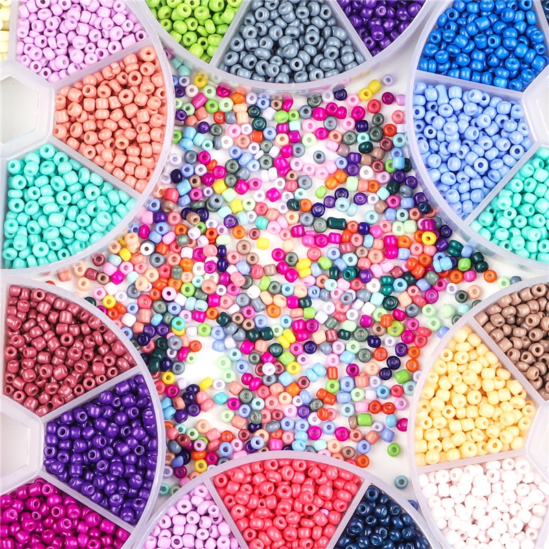 3mm Seed Beads Kit Small Beads For Needlework Craft Round Glass Jewelry ...