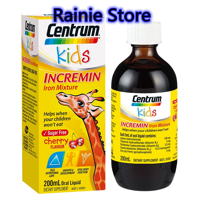 (Ready Stock)Centrum Kids Incremin Iron Mixture Cherry Flavour 200ml ...