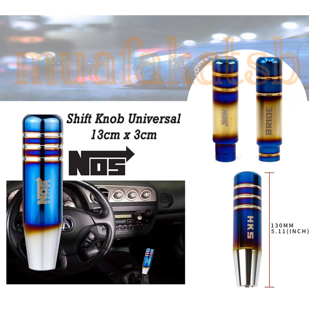 Universal manual gear knob Bride/Nos/HKS Burnt Blue Aluminum Shift ...
