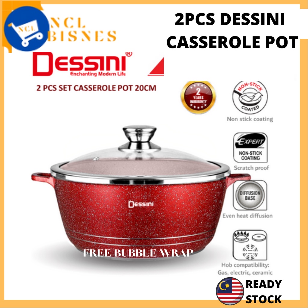 Dessini 20CM Cookware Original Non Stick Frying Fry Casserole Steamer ...
