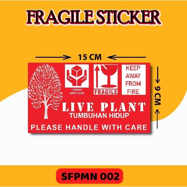 STICKER FRAGILE POKOK & TUMBUHAN HIDUP MELINTANG 🔥 BUY 10 + 1 🔥LIVE ...